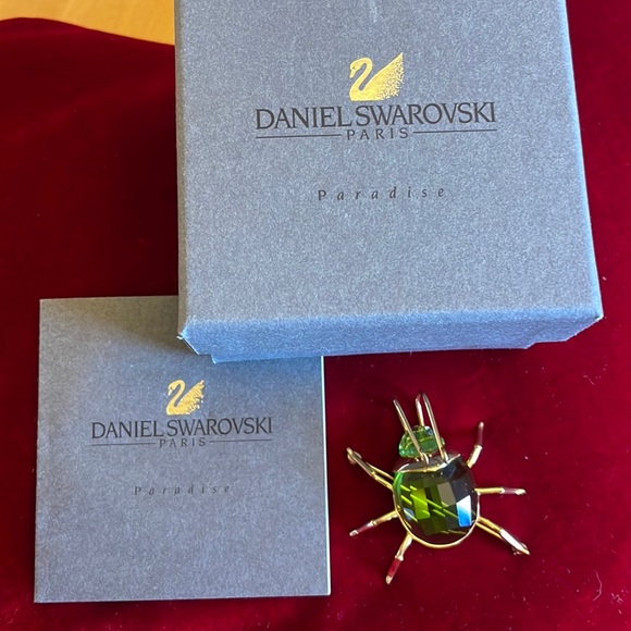 Swarovski | Jewelry | Swarovski Green Crystal Beetle Pin | Poshmark
